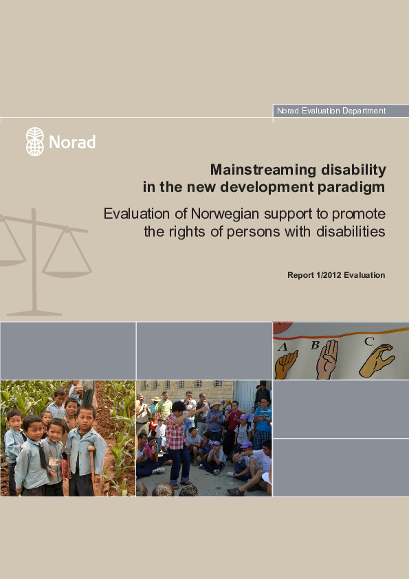 Mainstreaming Disability in the New Development Paradigm: Evaluation of ...